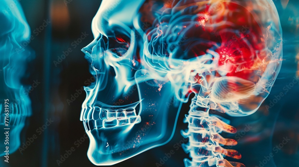 Anatomical diagram pinpointing common areas affected by head pain ...