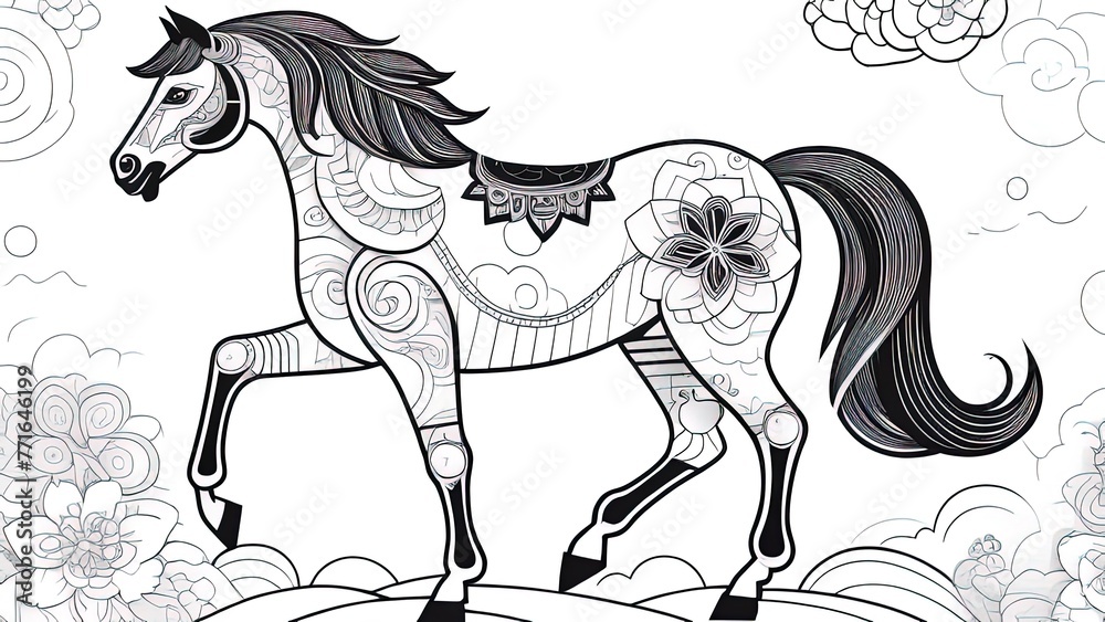 Chinese new year 2026 of the Horse. Greeting or invitation card for the ...