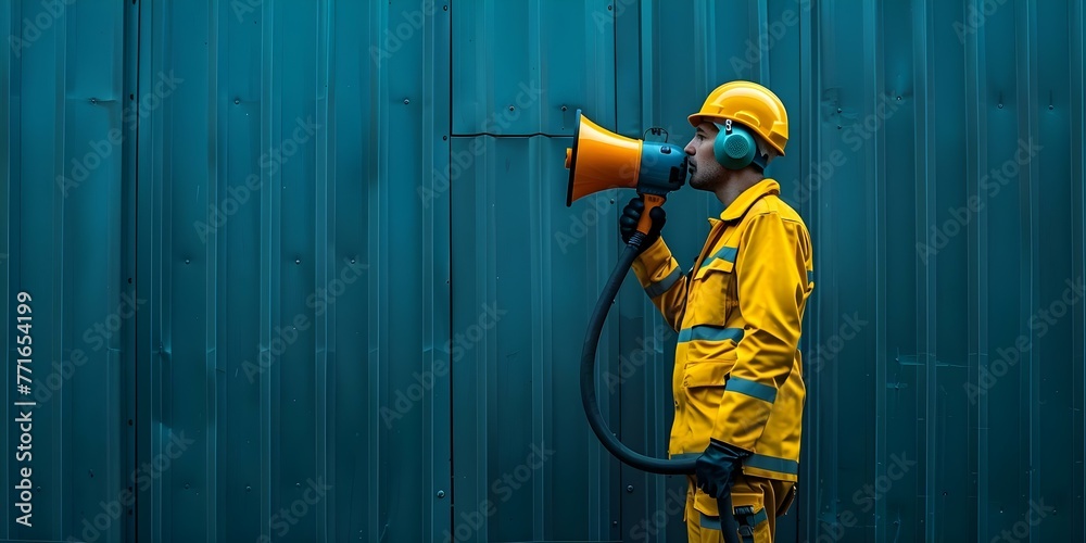 Firefighter communicates urgent evacuation instructions through ...