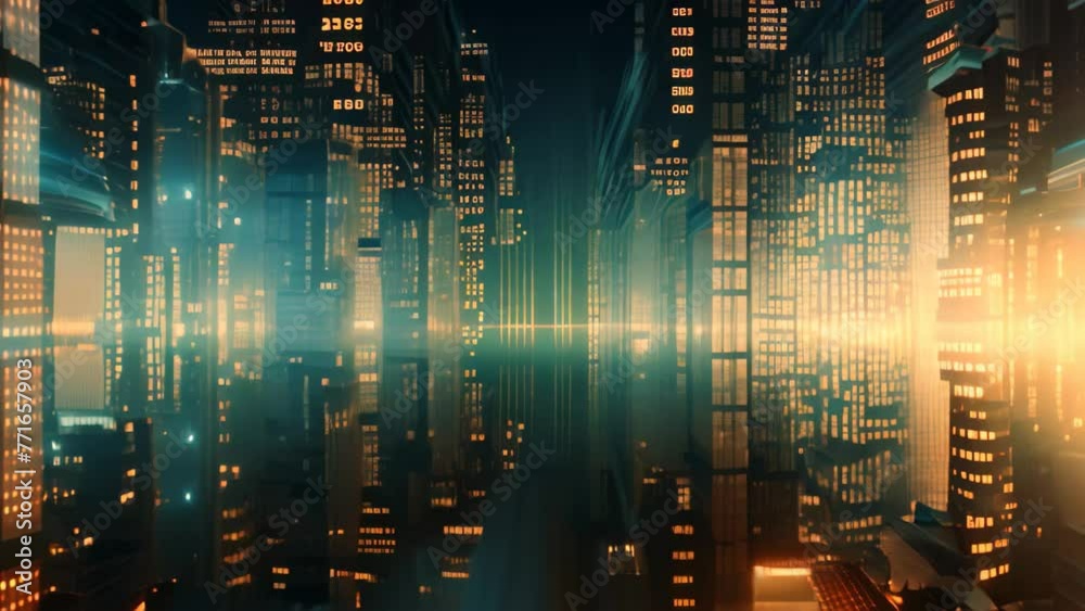 Abstract technology background with binary code. 3d render ...