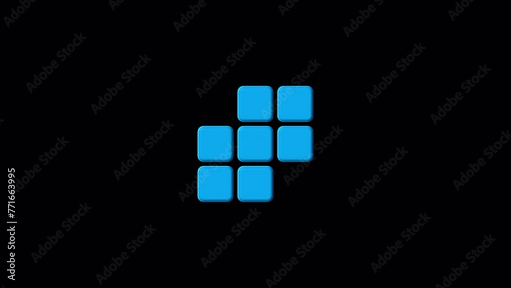 4K Animation - loading square icon on transparent background. Looped ...