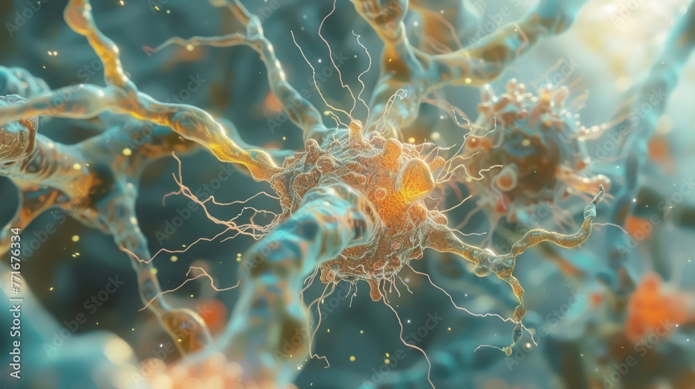 Anatomy of a nerve cell highlighting its biochemistry and cell membrane ...