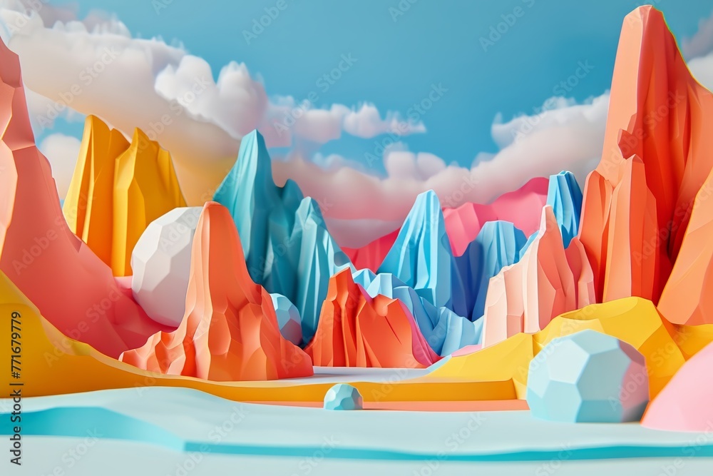 Integration of colors, shapes, and textures to create clay style of A ...