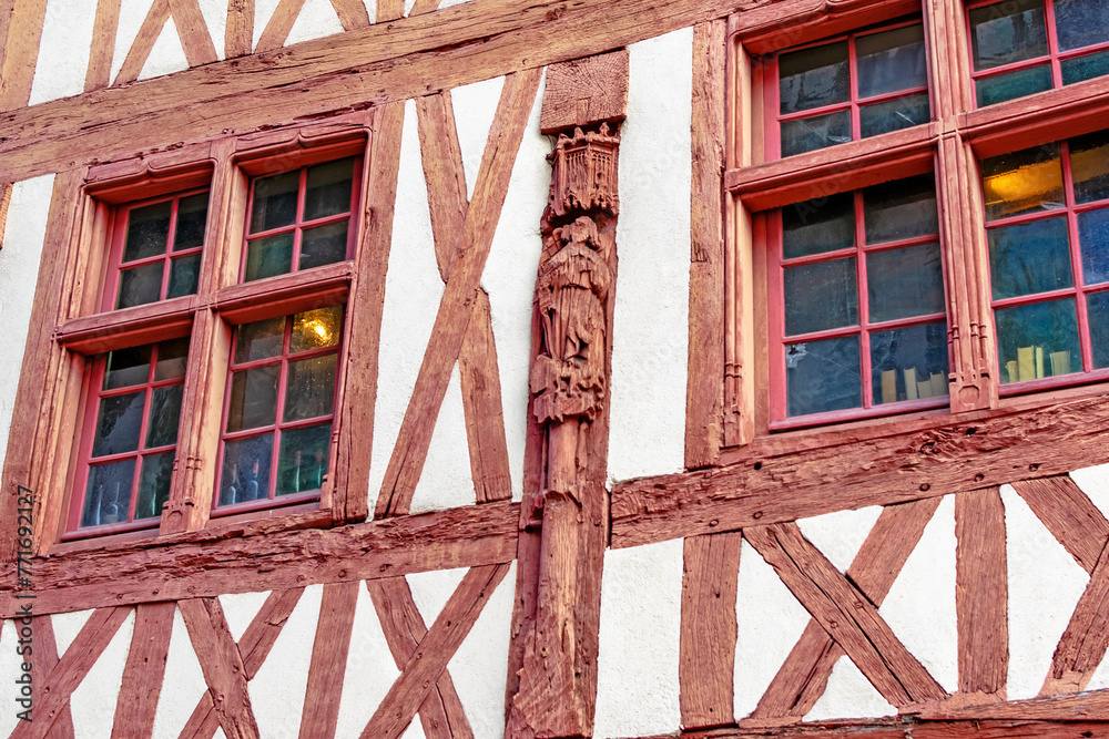 Vintage architecture background featuring detail of old timber framed ...