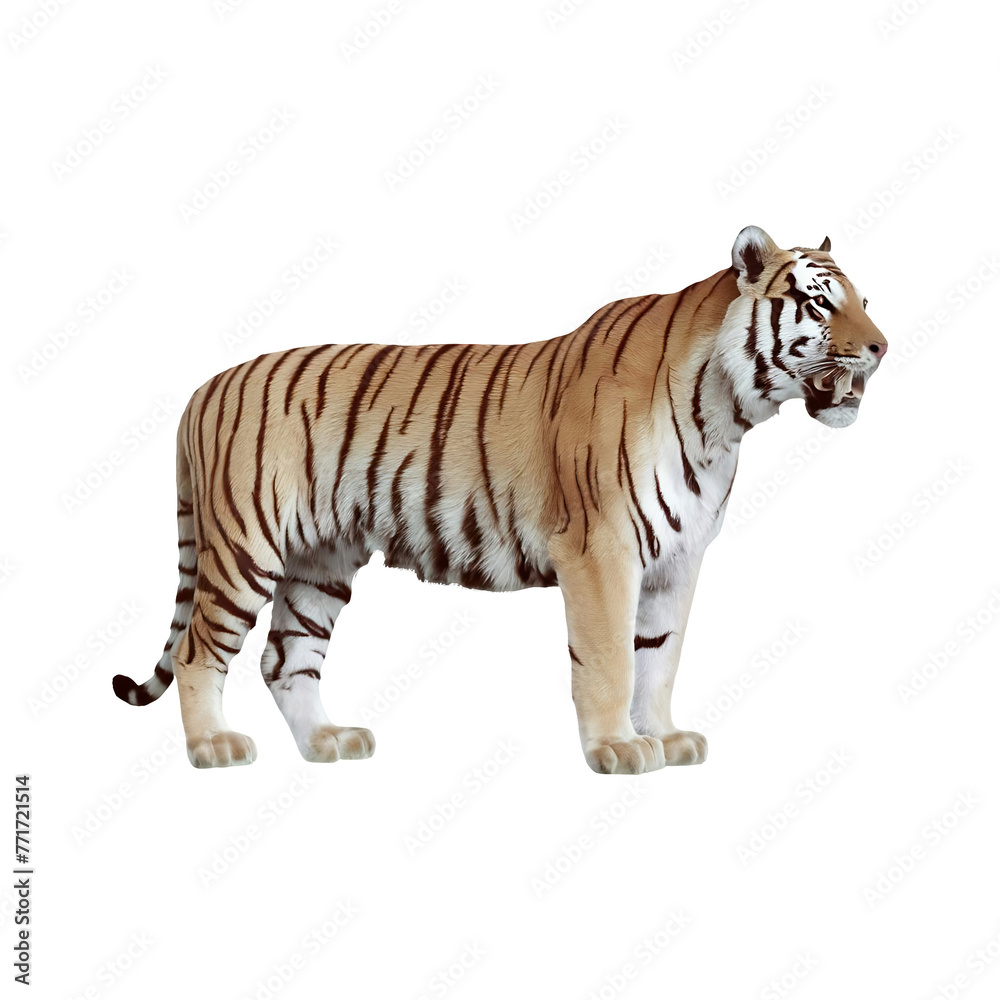 White tiger white tiger side view cut out isolated on transparent ...