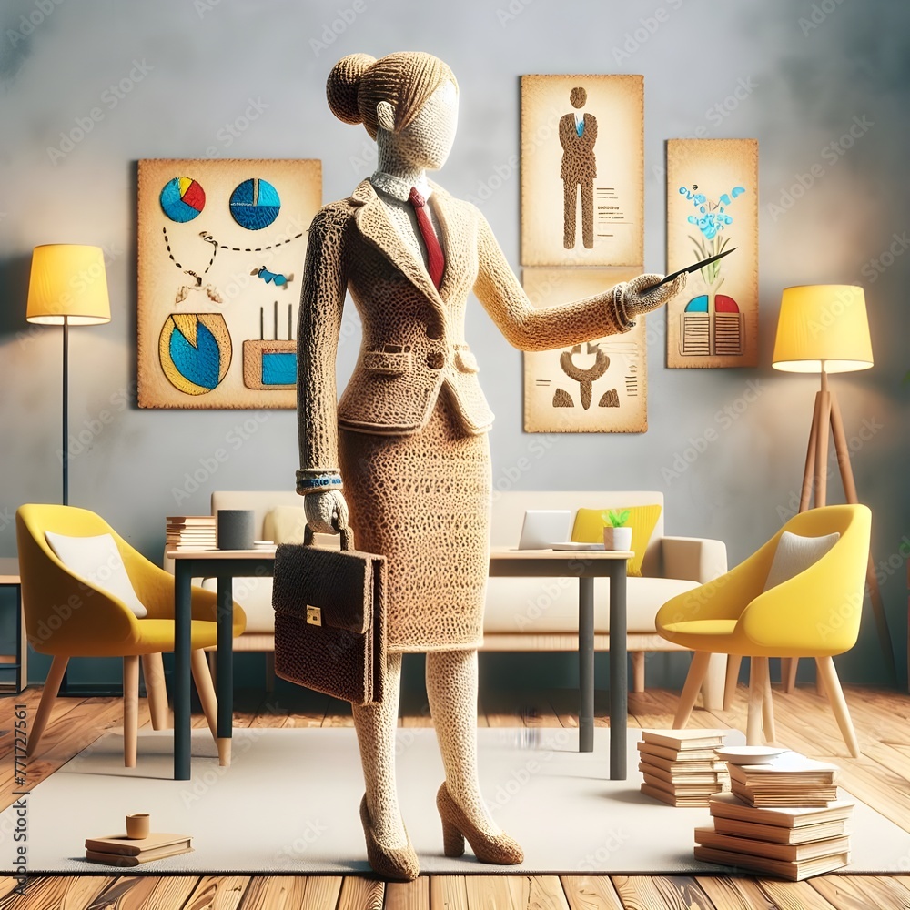 ai generated company business presentation 3D realistic a female ...