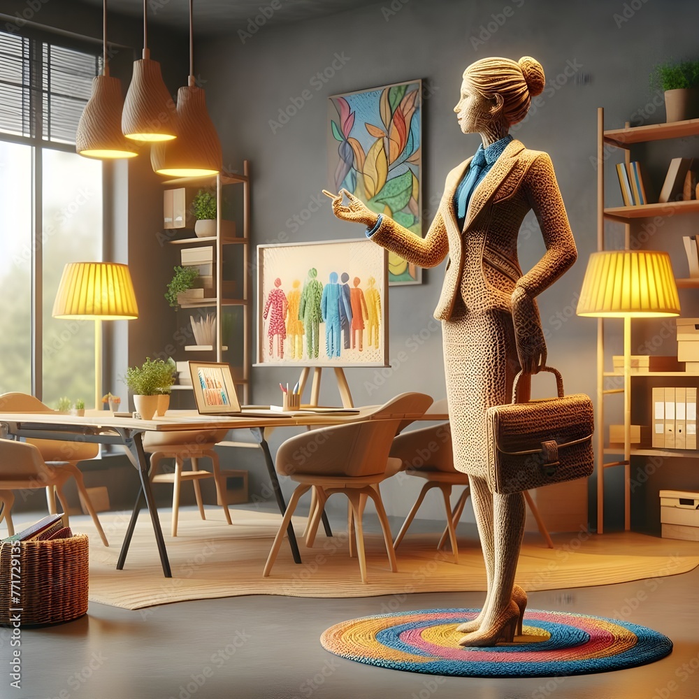 ai generated company business presentation 3D realistic a female ...