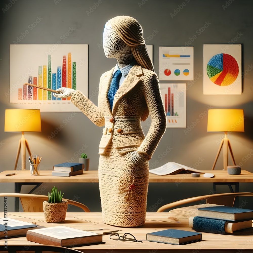 ai generated company business presentation 3D realistic a female ...