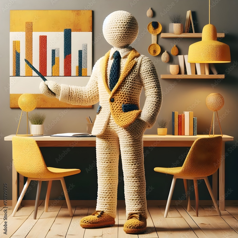 ai generated company business presentation 3D realistic a male employee ...