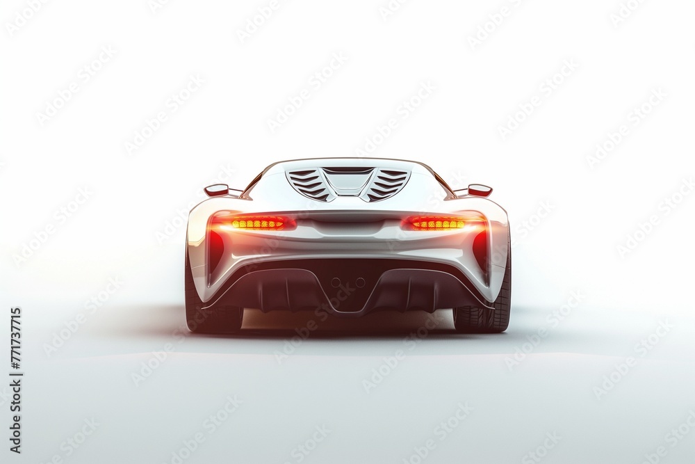 a sports car front and side view isolated into white, sports car ...