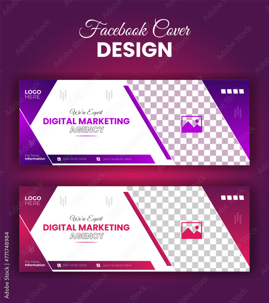 Facebook Cover Page Design for Digital Marketing and Colorful Social ...