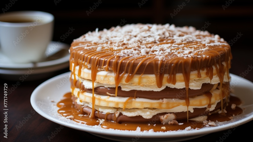 Argentinian Alfajor Cake, a layered cake made with alfajor cookies ...