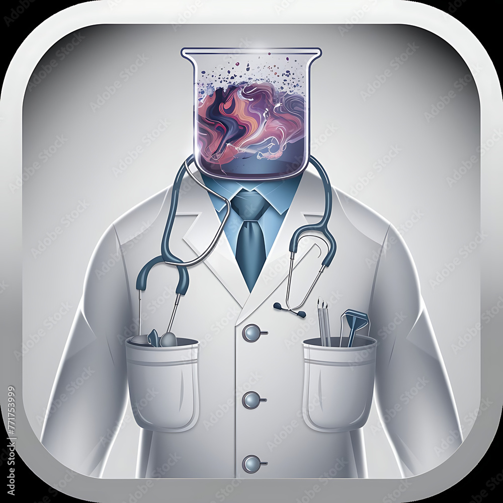 doctor icon, featuring a stylized depiction of a doctor wearing a white ...