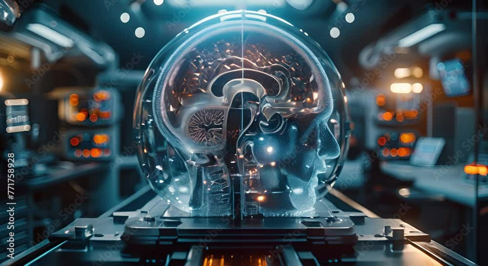 Vídeo do Stock: lluminating the Mind Colorful Brain and Neural Network with Synaptic Connections ...