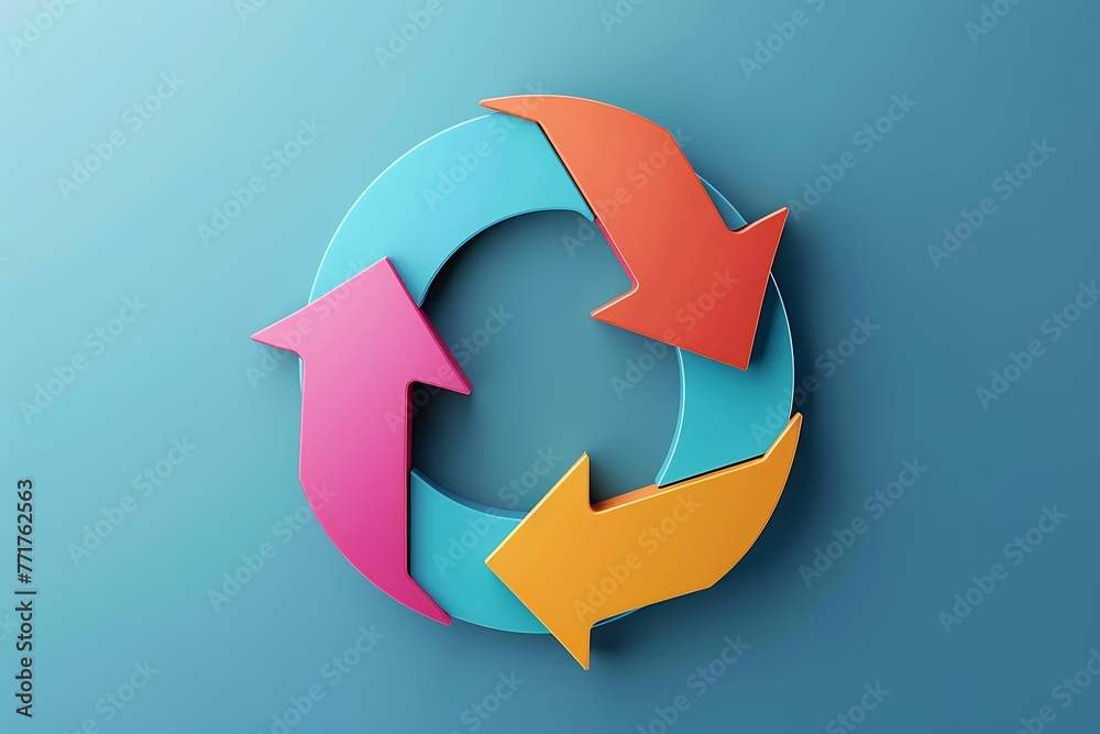 Cycle Update Symbol 3d Abstract Arrows Icon Design Template Vector ...