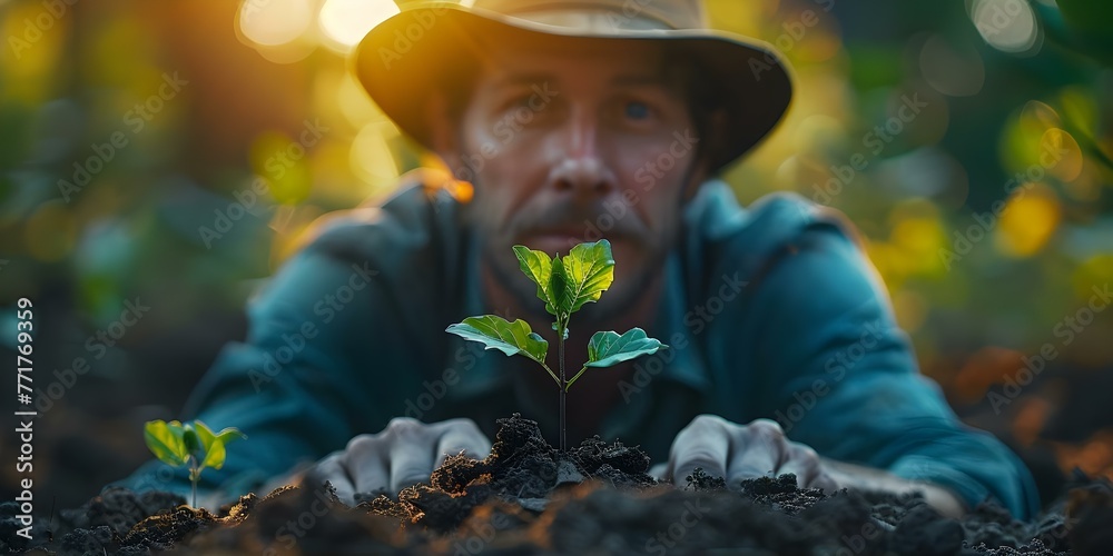 Men planting trees to combat climate change and increase oxygen levels ...