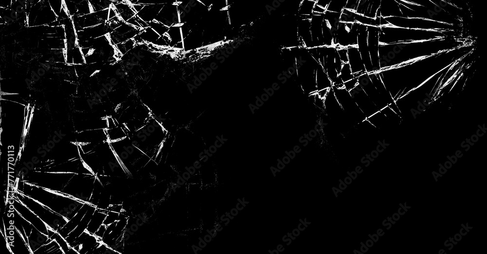 broken glass realistic texture with cracks, overlay photo of cracked ...