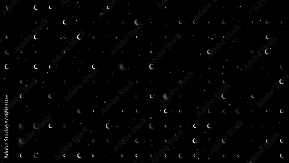Template animation of evenly spaced moon symbols of different sizes and ...