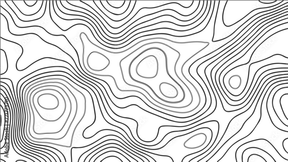 Topography vector background, banner. Imitation of a geographical map ...