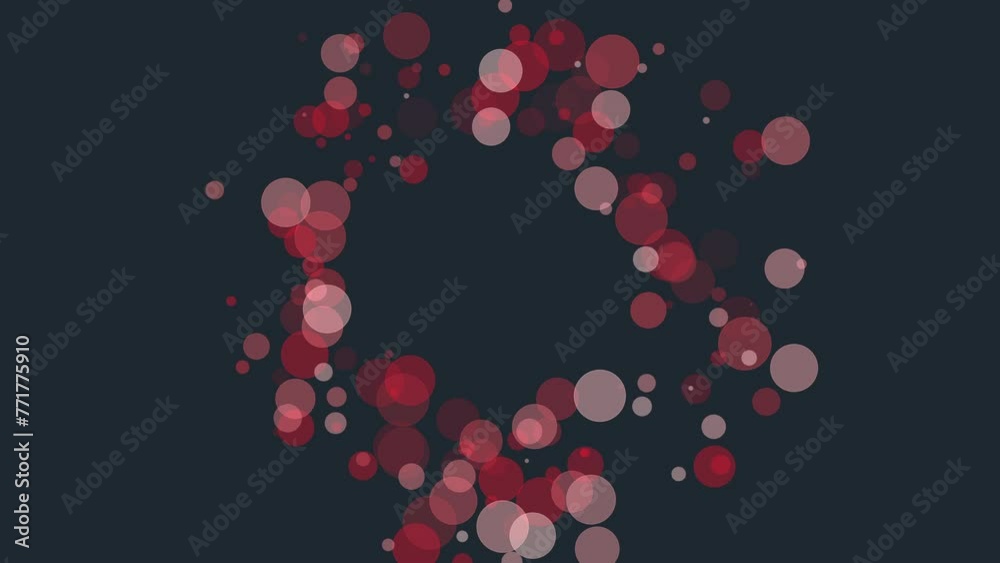 Vidéo Stock A circular arrangement of small red dots on a black ...