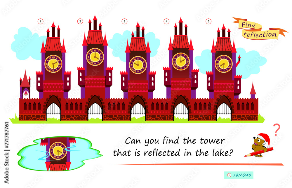 Logic puzzle game for children and adults. Can you find the tower that ...