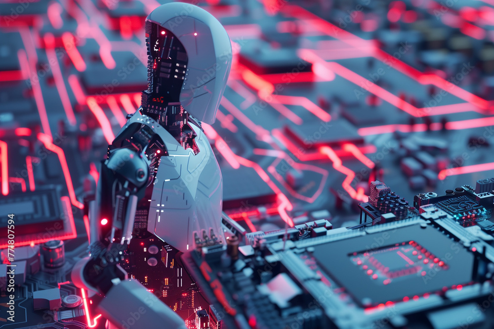 AI concept. Artificial intelligence machine learning concept ...