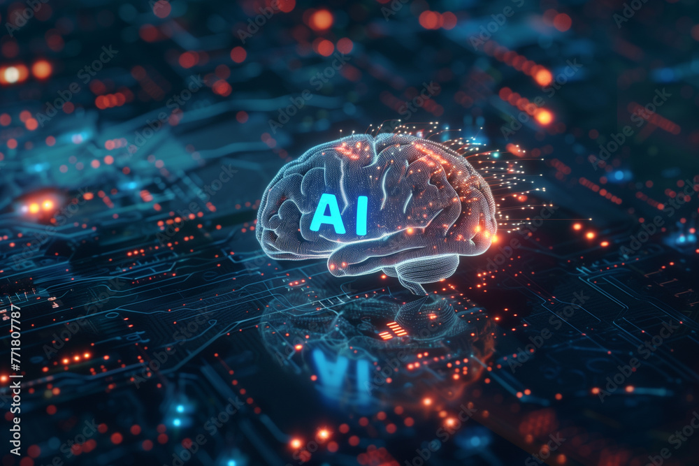 AI concept. Artificial intelligence machine learning concept ...