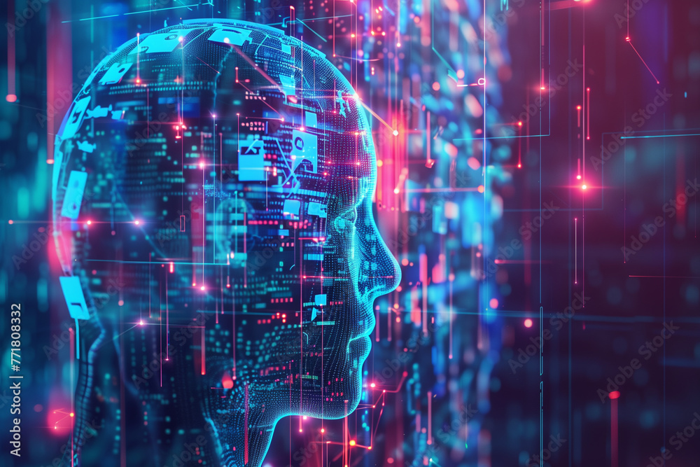 AI concept. Artificial intelligence machine learning concept ...