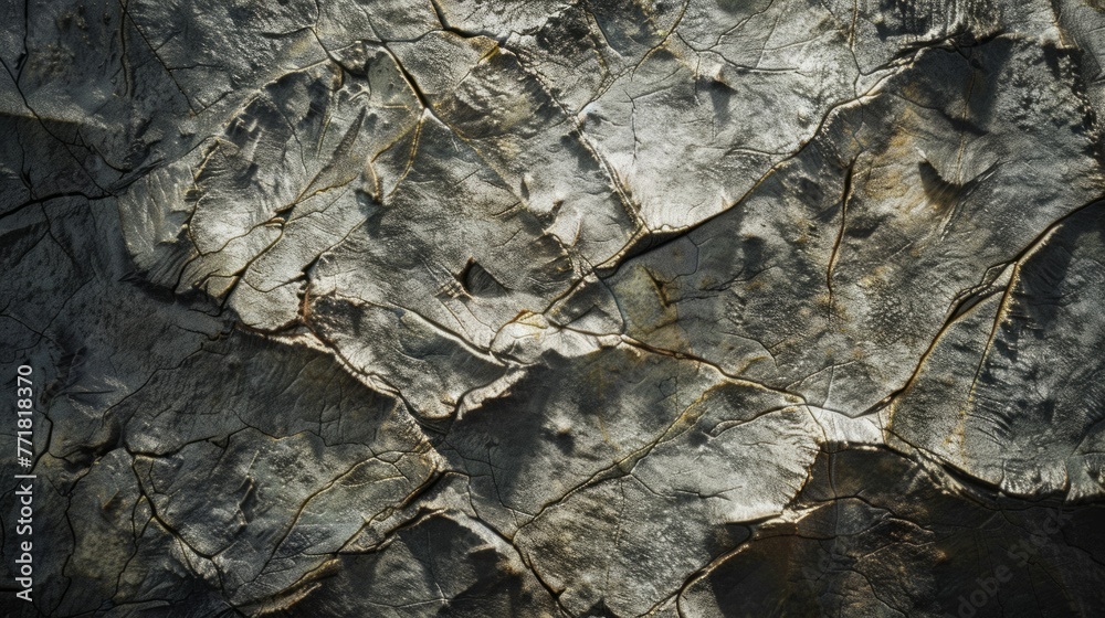 Giant rock with extensive cracks and crevices, illustrating the ...