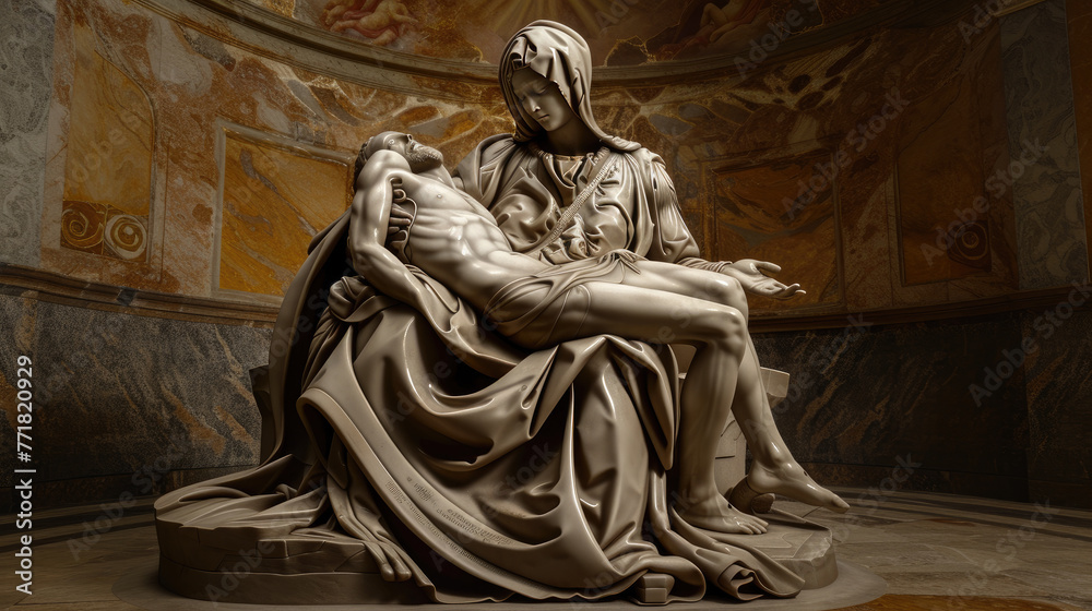 Pieta Sculpture (Mother Mary and Jesus Christ) by Michelangelo in St ...