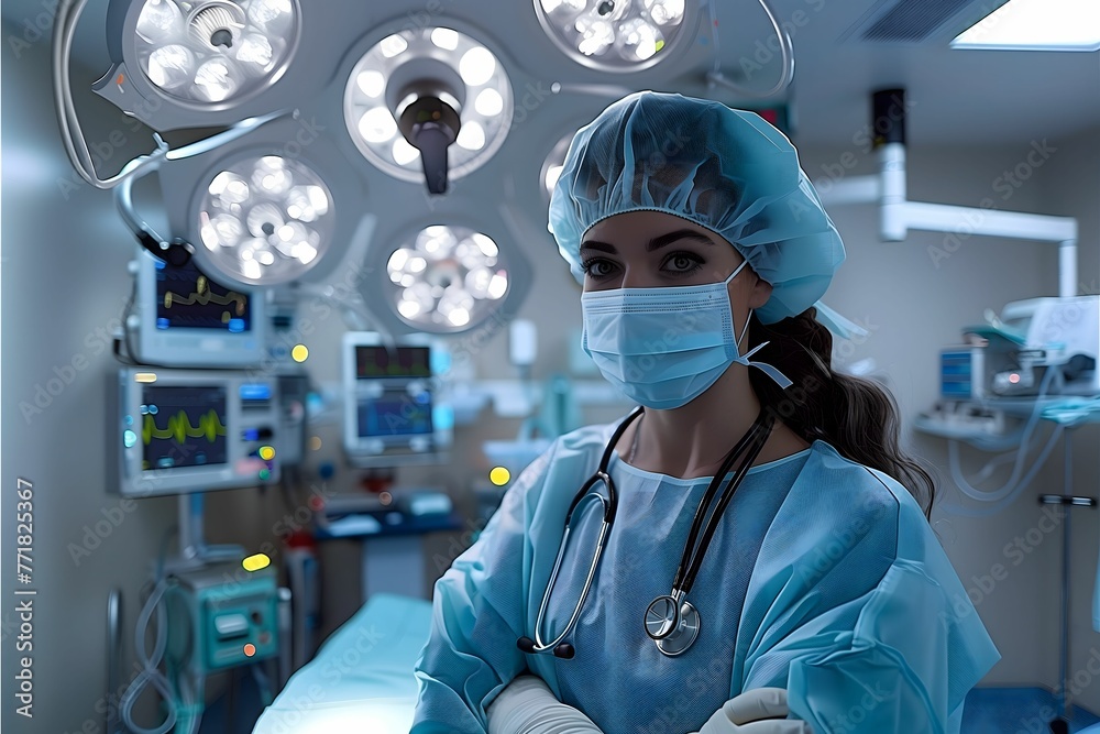 Surgeons in Action: Empowering Women in Surgical Attire with bouffant ...