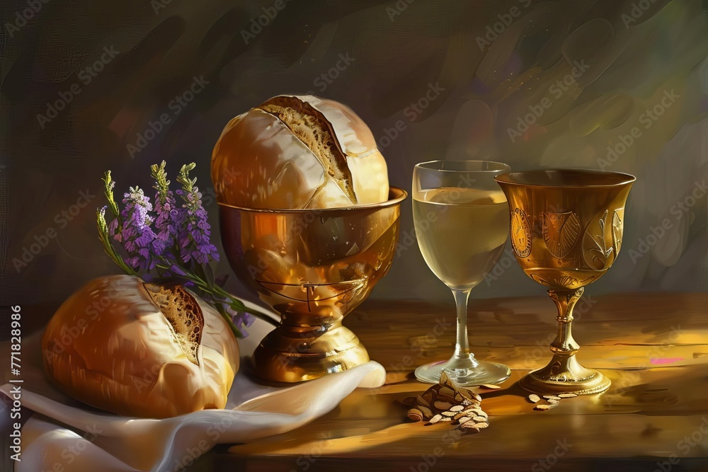 Eucharist sacrament symbols,Lord's Supper elements,Bible bread wine ...