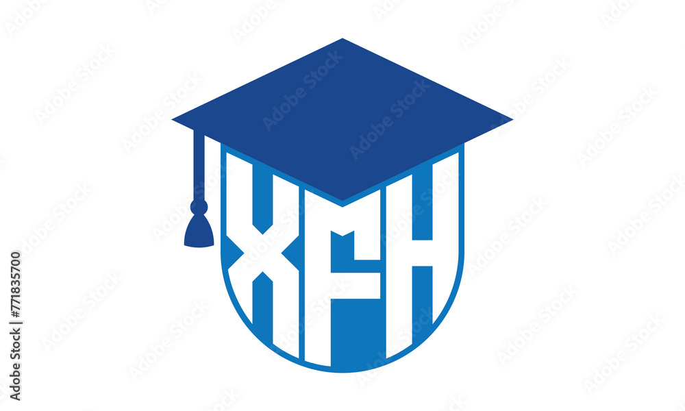 XFH initial letter academic logo design vector template. school college ...