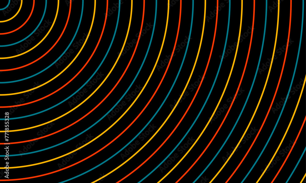 Vector Quarter Circle Lines In Three Colors For Background, wallpaper ...