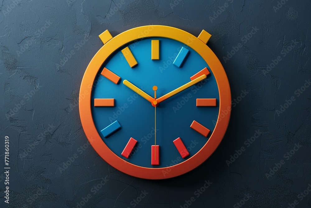 Develop a colorful and visually appealing icon featuring a Clock Time ...