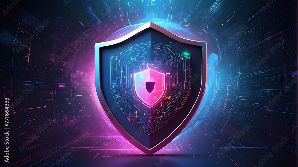 Concept of a Future Cybersecurity Shield with a Digital Background ...