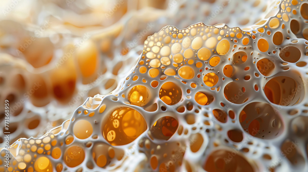 A detailed cross-section of a bone showing vitamin D absorption ...