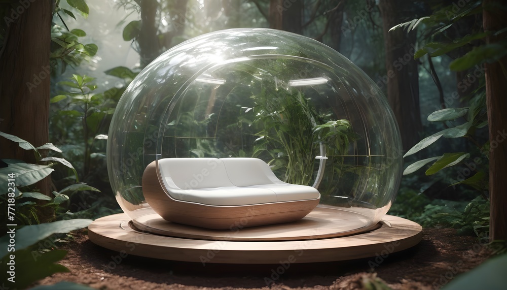 futuristic sci-fi relax pod, Flat Design, Product-View, editorial ...