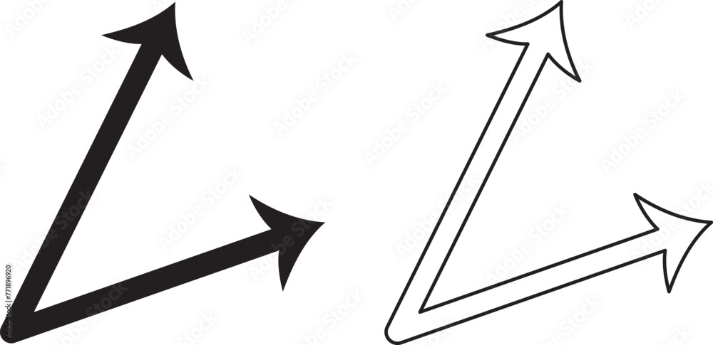 Black double arrow with loop in different directions. Alternate Route ...