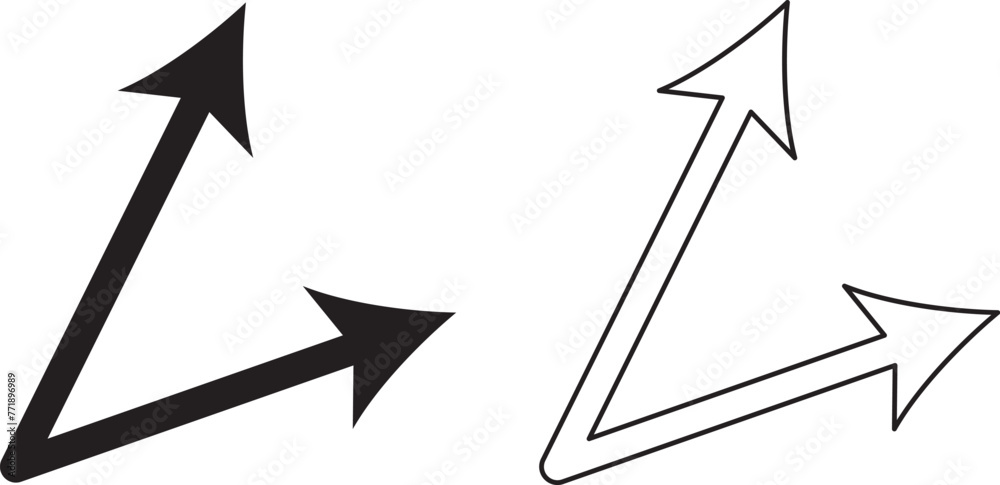 Black double arrow with loop in different directions. Alternate Route ...