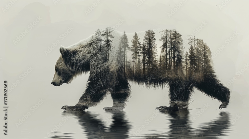 Artistic double exposure photographs capturing the beauty of wildlife ...