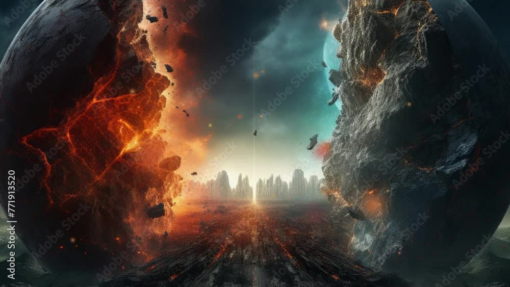 Vidéo Stock Incorporate a space-themed background with a central image ...