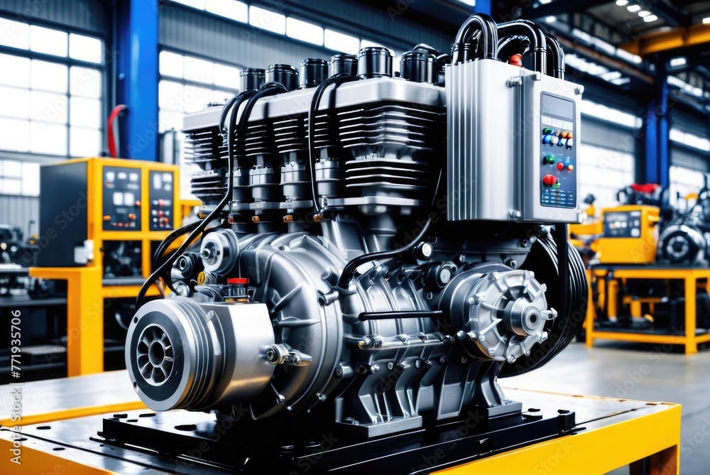 Industrial setting with automotive equipment, focusing on automotive ...