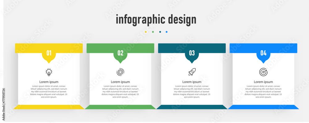 Infographic design for business concept with note papers. Can be used ...