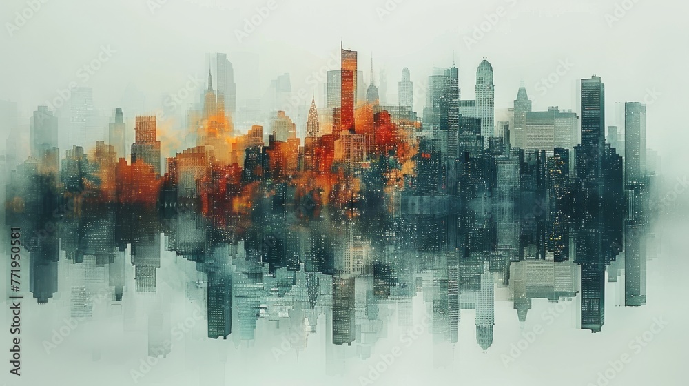 City contrasts: Double exposure artistry blends images of luxury high ...