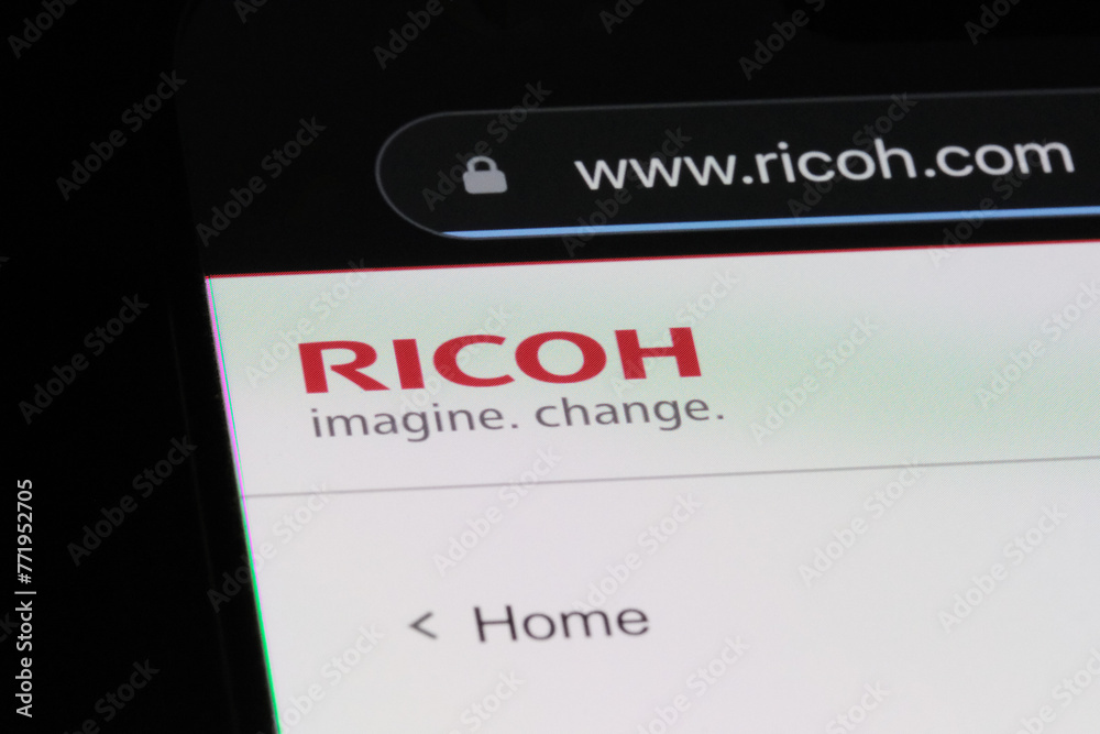 Shanghai,China-March 19th 2024: Ricoh Company brand logo on website ...