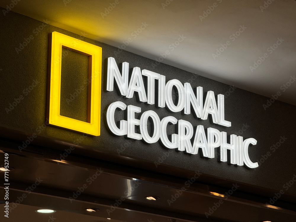 Shanghai,China-March 24th 2024: National Geographic brand logo sign ...