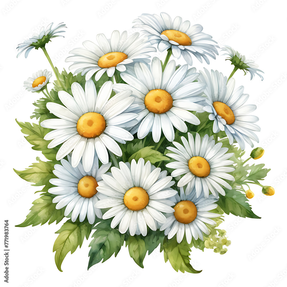 Watercolor Daisy flower PNG image on a transparent background ...