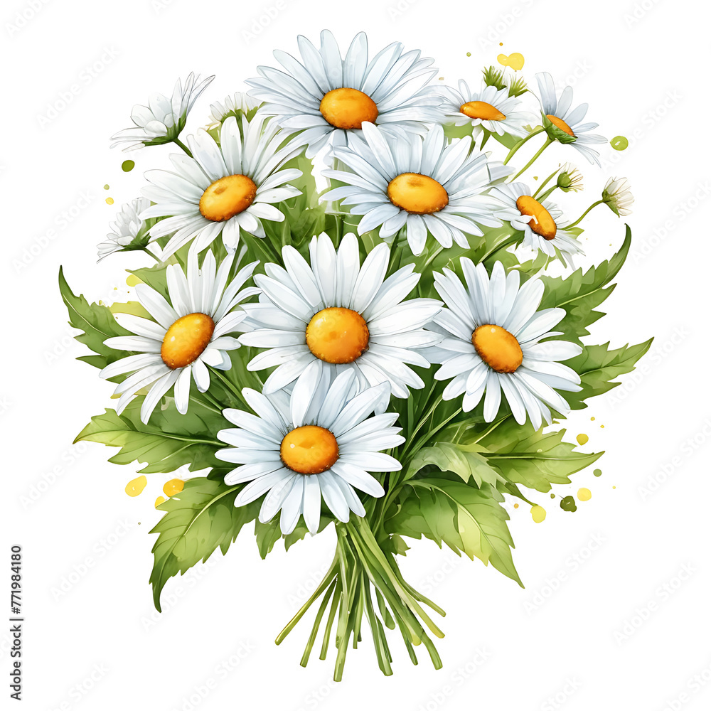 Watercolor Daisy flower PNG image on a transparent background ...