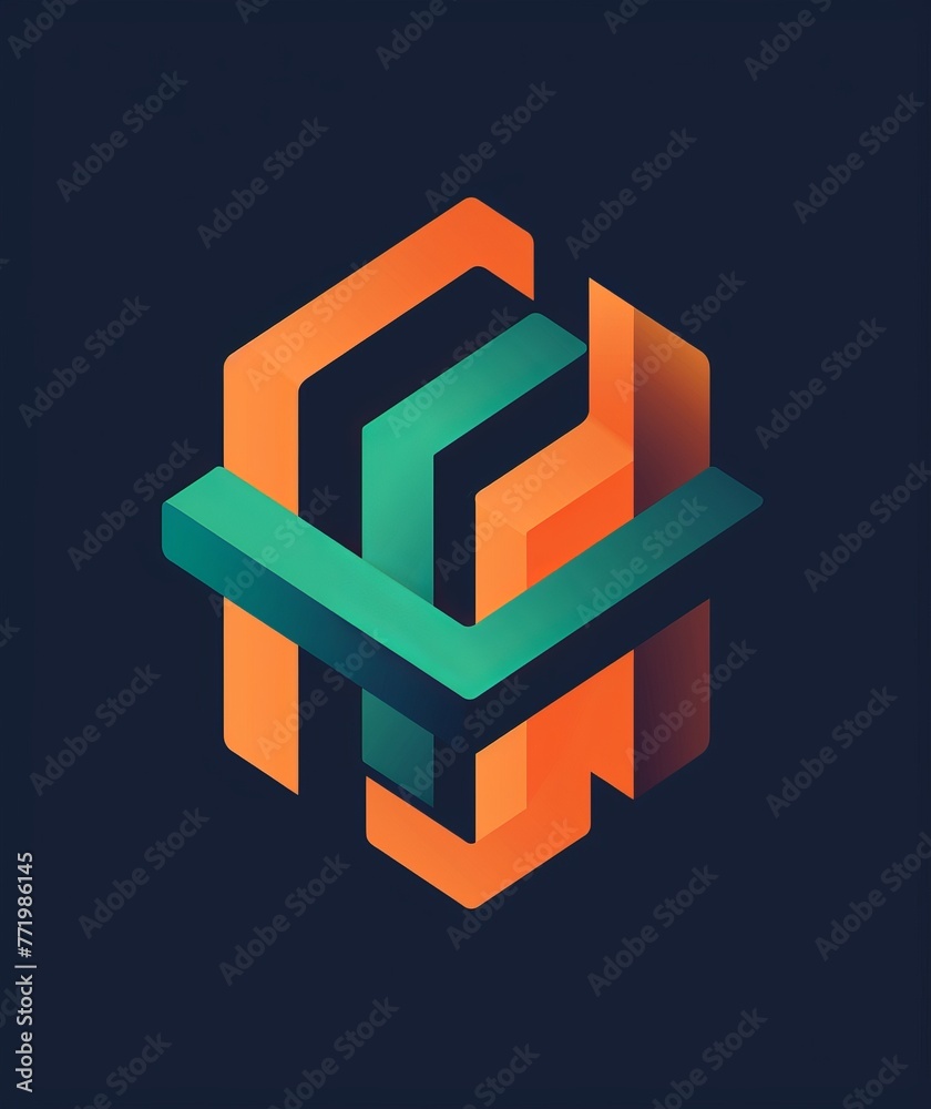 abstract style shapes, on a solid background. It has a minimalist ...